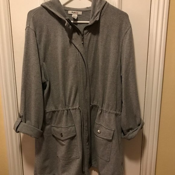 Style & Co. | Jackets & Coats | Style Co Hooded Utility Coat Grey Size ...